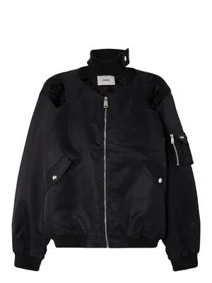 Coperni Cutout Satin Bomber Jacket - Black