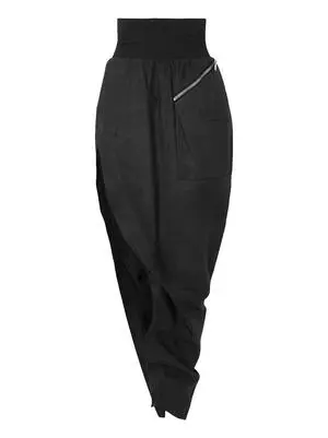 Rick Owens Asymmetric Leather Maxi Skirt - Black