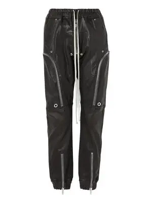 Rick Owens Leather-blend Tapered Pants - Black