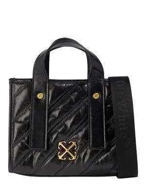 Off-White Quilted Leather Tote - Black