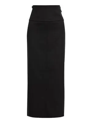Proenza Schouler Adriana Wool-blend Twill Maxi Skirt - Black