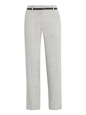 Proenza Schouler Aiden Tweed Straight-leg Pants - Light Gray