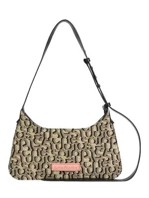 Acne Studios Leather-trimmed Jacquard Shoulder Bag - Beige