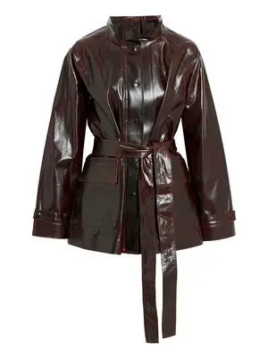 Proenza Schouler Finch Belted Burnished Jacket - Chocolate