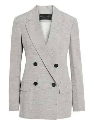 Proenza Schouler Hadley Double-breasted Tweed Blazer - Light Gray