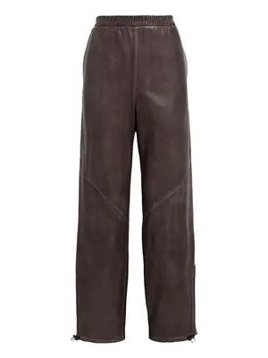 Acne Studios Leather Straight-leg Pants - Dark Brown