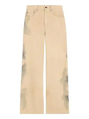 Acne Studios Printed Wide-leg High-rise Jeans - Beige