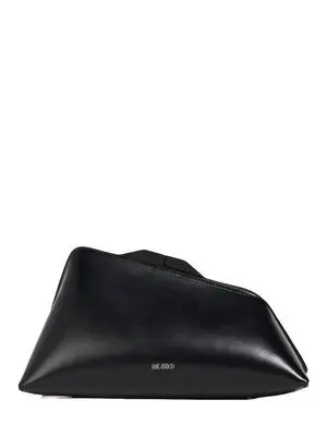 Attico 8:30 Pm Asymmetric Leather Clutch - Black