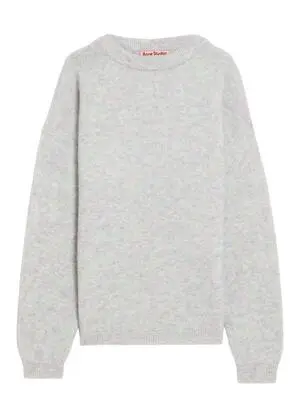 Acne Studios Marled Brushed Knitted Sweater - Light Gray
