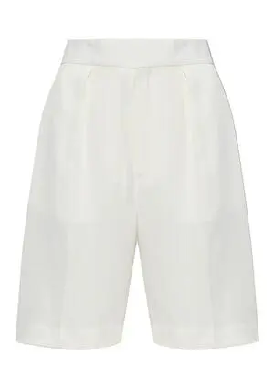 Victoria Beckham Pleated Knee-length Shorts - Cream