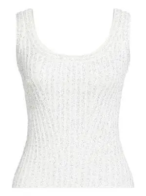 Missoni Ribbed-knit Top With Appliqués - White