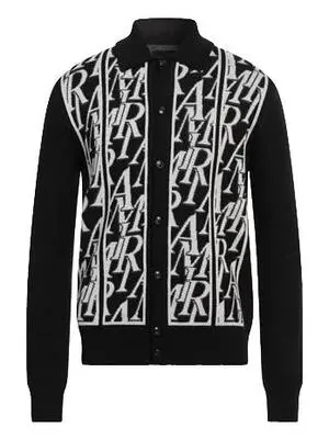 Amiri Logo-print Wool Cardigan - Black