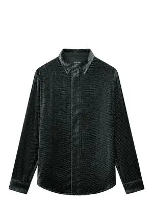 Giorgio Armani Devorè Velvet Shirt - Black