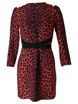 Victoria Beckham Animal-print Mini Dress - Red