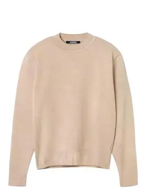 Jacquemus Logo-embroidered Piqué Sweater - Neutrals