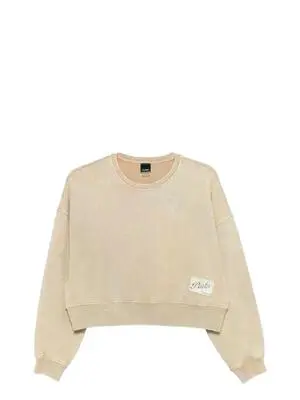 Pinko Cropped Label Sweatshirt - Neutrals