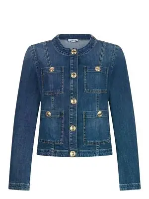 Liu Jo Denim Jacket With Logo Buttons - Blue