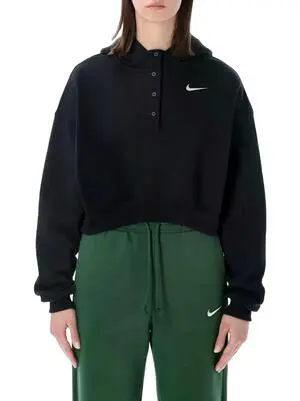 Nike Phoenix Cropped Hoodie - Black