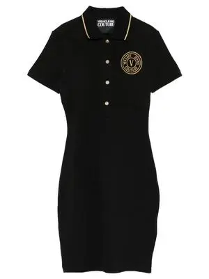 Versace Button Logo Mini Dress - Black