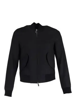 Burberry Zip-fastening Wool Bomber Jacket - Black
