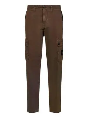 Stone Island Logo-patch Cargo Trousers - Brown