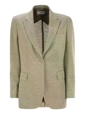 SAULINA Angelica Herringbone Blazer - Green