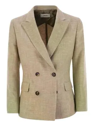 SAULINA Antonella Double-breasted Blazer - Neutrals