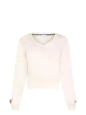 Liu Jo V-neck Sweatshirt With Chain Detail - Neutrals