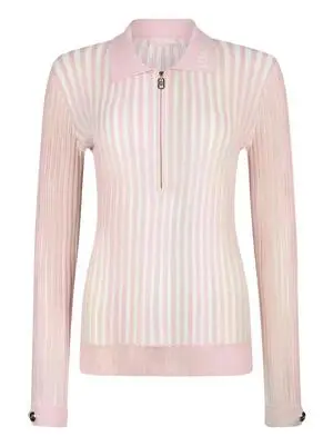 Liu Jo Ribbed Zipped Sweater - Pink