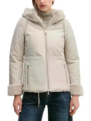Geox Faux Fur Hooded Jacket - Neutrals