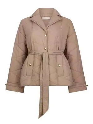 Liu Jo Quilted Belted Jacket - Neutrals