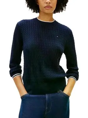 Tommy Hilfiger Cable Knit Pullover Sweater - Blue