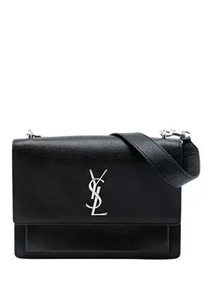 Saint Laurent 2016 Medium Monogram Sunset Crossbody Bag - Black