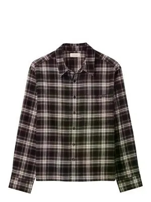 Calvin Klein Long-sleeved Checked Shirt - Brown