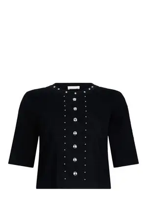Liu Jo Stud-embellished Knit Top - Black