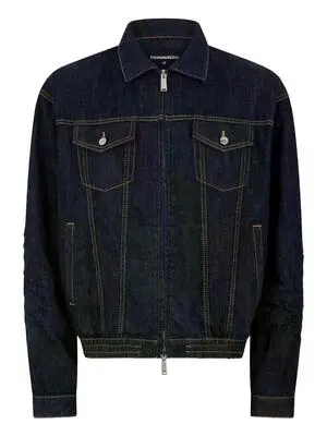 Dsquared2 Dark Wash Denim Jacket With Drawstring Hem - Blue