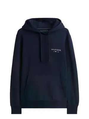 Tommy Hilfiger Logo Drawstring Hoodie - Blue