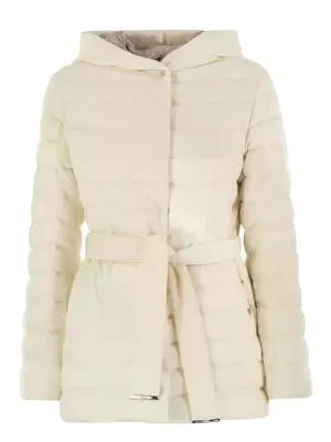Herno Belted Hooded Puffer Jacket - Neutrals