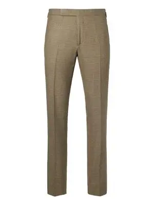 Ralph Lauren Purple Label Straight-leg Checked Suit Trousers - Green
