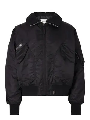 WTAPS Padded Fleece-trimmed Shell Jacket - Black