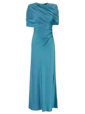 Stella McCartney Draped Satin Maxi Dress - Blue