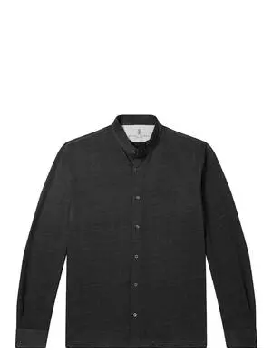 Brunello Cucinelli Linen And Cotton-blend Shirt - Black