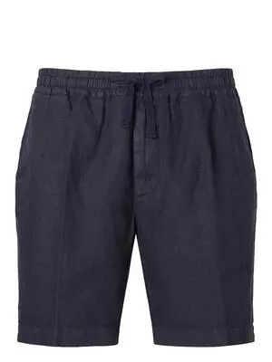 Altea Samuel Straight-leg Linen Shorts - Blue