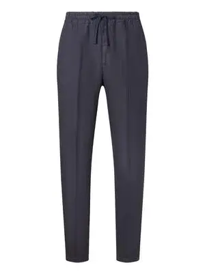 Altea Straight-leg Linen Drawstring Trousers - Blue