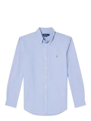 Polo Ralph Lauren Button-down Collar Logo-embroidered Cotton Oxford Shirt - Blue