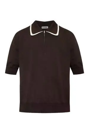 JIL SANDER Zip-collar Polo Shirt - Brown