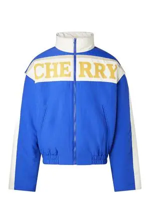 CHERRY LOS ANGELES Logo-print Shell Bomber Jacket - Blue