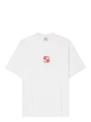 Vetements Biker Cross Logo-print Cotton-jersey T-shirt - White