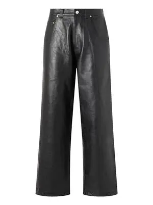 Vetements Straight-leg Leather Trousers - Black