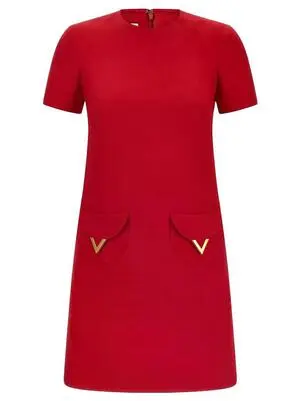 Valentino Garavani Logo-detail Mini Dress - Red